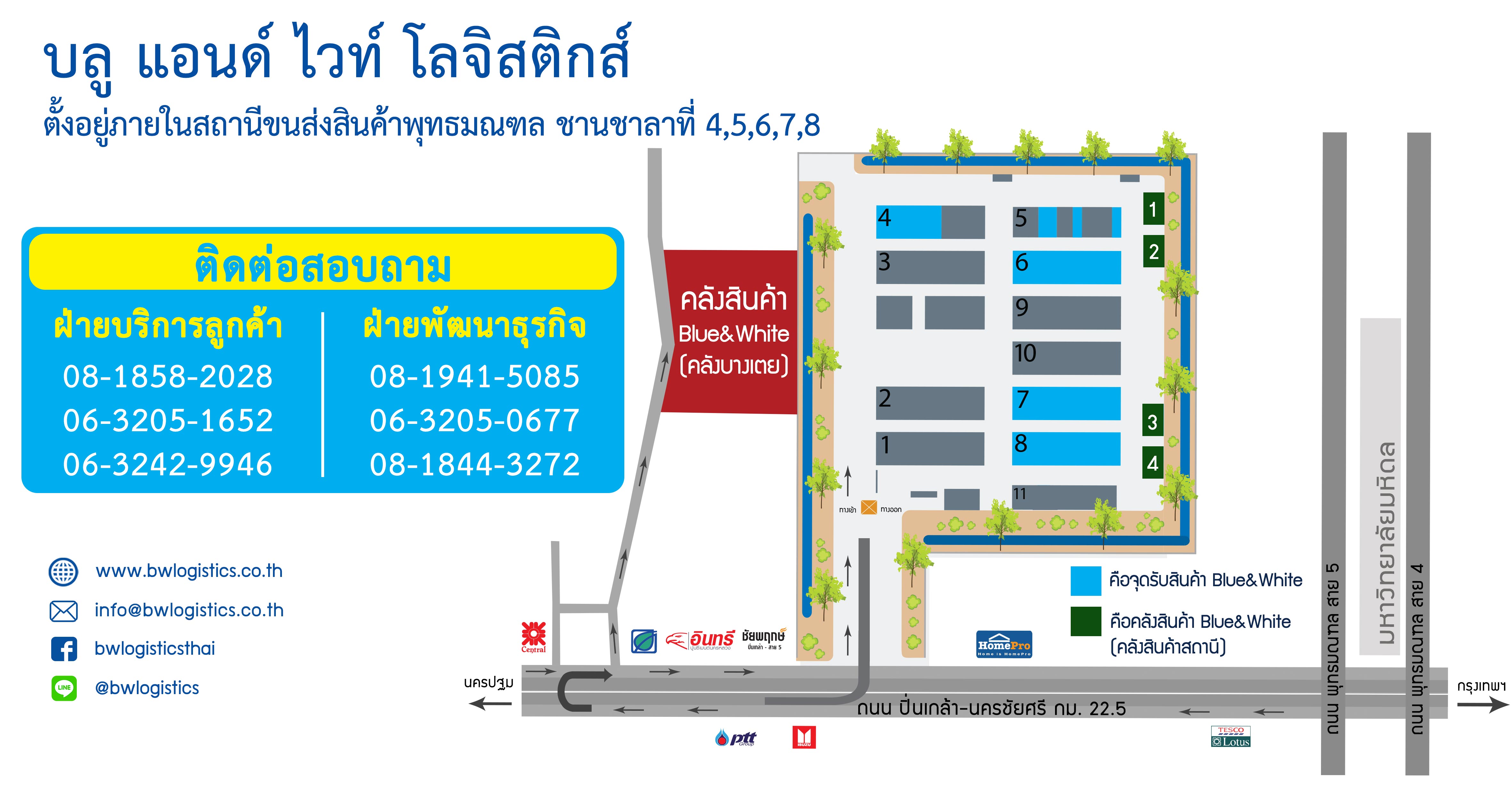 บริษัท บลู แอนด์ ไวท์ โลจิสติกส์ จำกัด ขนส่งสินค้าทั่วประเทศ